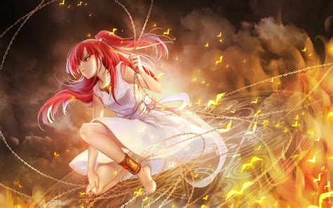 Дівчина з металевим цепом Аніме шпалери на робочий стіл Anime Wallpapers