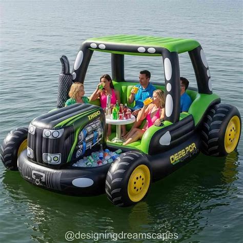 Giant Inflatable Tractor Lake Floats Big Fun Meets Farmyard Fantasy