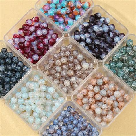 30개 10mm 유광 유리 단백석 비즈 보석 제작 Diy 팔찌 목걸이 폰 체인 모방 비취 페인트 장식 비즈 Temu