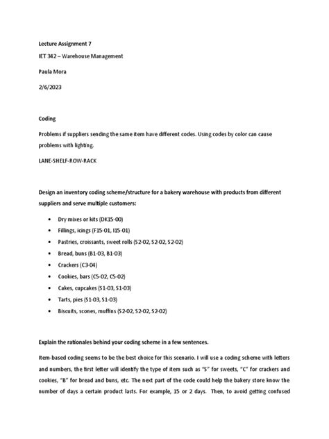 Lecture Assignment 7 Pdf Business