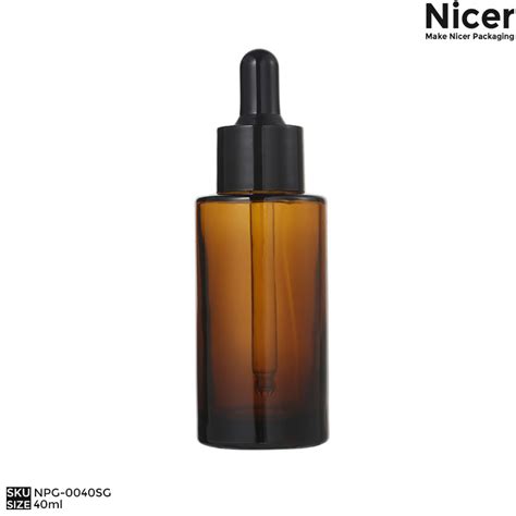 0925 20ml 30ml 40ml Flat Shoulder Round Shape Amber Glass Bottle Stock Released