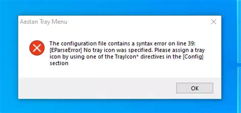 Solved Aestan Tray Menu Configuration File Error