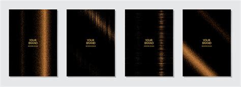 커버 디자인 세트 세로 벡터 템플릿 검은 색 배경에 선의 기하학적 그런지 패턴 텍스트프레임 프리젠 테이션 비즈니스 페이지