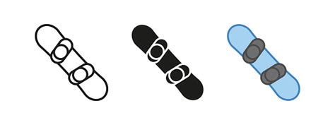 스노우 보드 아이콘입니다 겨울 스포츠 벡터 일러스트 레이 션 바인딩 기호가 있는 알파인 보드 극단적 인 내리막 모험 표지판입니다 야외 레크리에이션 장비 개념입니다 검은색에