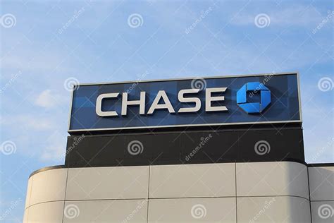 Chase Bank Sign Logo Against Blue Sky Editorial Stock Image Image Of