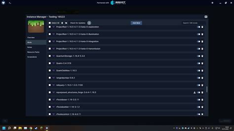 Clicking On Three Dots In The Instance Manager Mods Doesnt Do