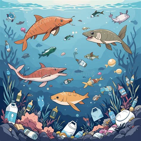 Marine Pollution Cartoon Stock Illustrations 2372 Marine Pollution