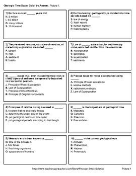 Geologic Time Scale Science Quiz Mystery Pictures Hipsters