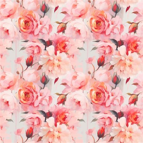 Premium Photo Watercolor Illustration Of A Roses Pattern Seamless