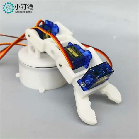 Four Degrees Of Freedom 3d Printing White Six Axis Robotic Arm Diy Robot Assembly 3d Printing