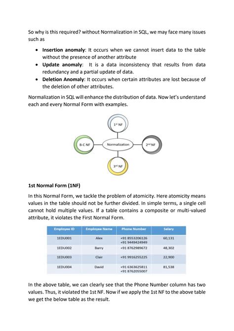 Solution Normalization In Sql And Types Studypool