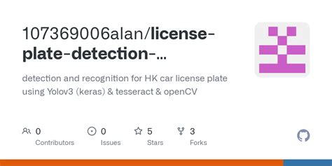 GitHub 107369006alan License Plate Detection Recognition Detection