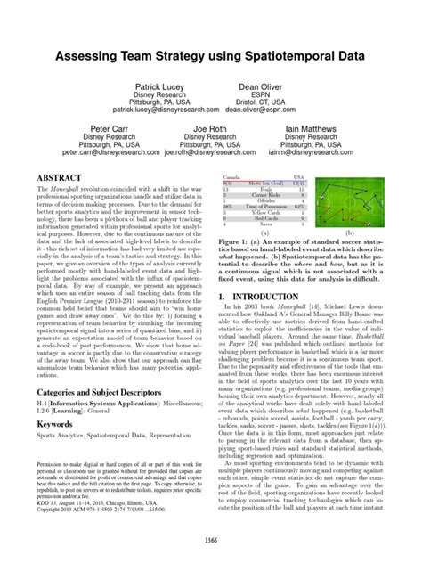 Assessing Team Strategy Using Spatiotemporal Data Pdf Analytics Statistics