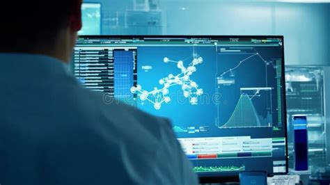 Man Analyzing Data On Computer Screen In Modern Office Stock Footage Video Of Computer