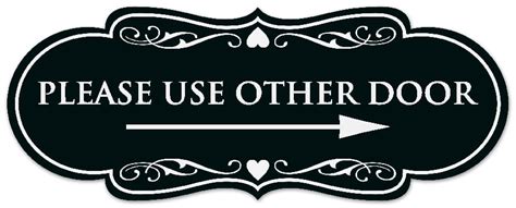 Signs Bylita Designer Please Use Other Door Right Arrow Sign Easy