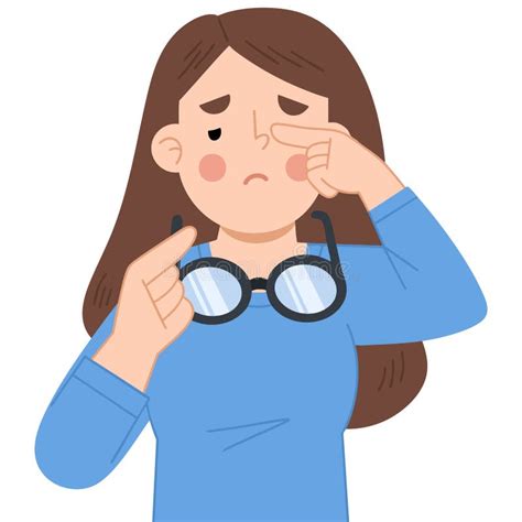 Illustration Of Woman Rubbing Her Eye Stock Vector Illustration Of