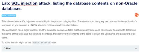 Sql Injection Attack Listing The Database Contents On Non Oracle