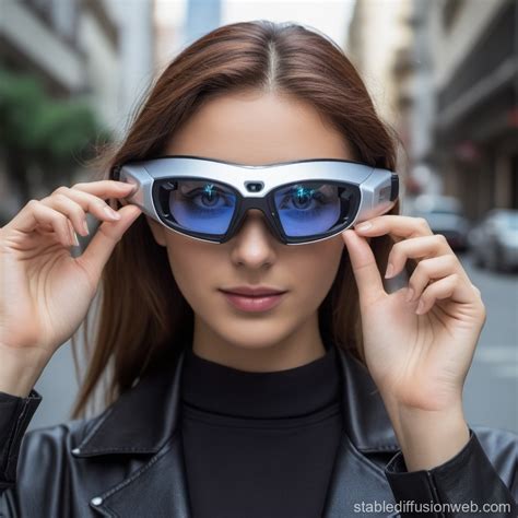 Futuristic Camera Equipped Glasses Stable Diffusion Online