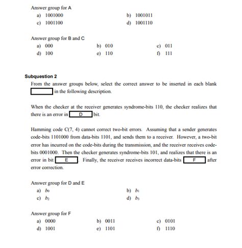 Solved Q4 Read The Following Description Of Hamming Code