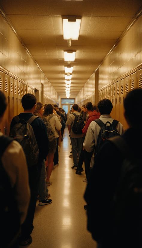 Nostalgic High School Hallway Stable Diffusion Online