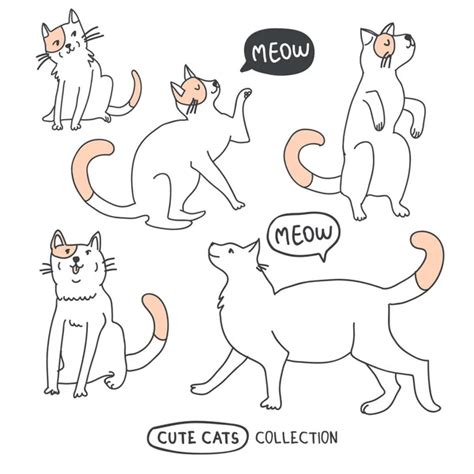 Funny Cats Collection Vector Stock Vector By ©tvovchek 244452920