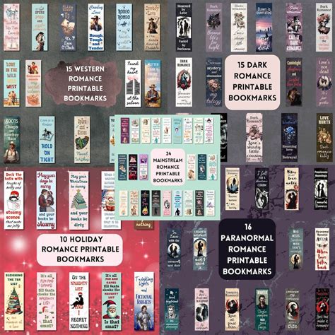 Spicy PNG Bookmarks Smut Printable Bookmark BUNDLE Sublimate Designs Adult Bookmark
