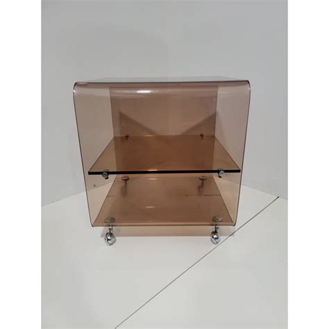 1970s Michel Dumas For Roche Bobois Plexiglass Rolling Side Table Chairish