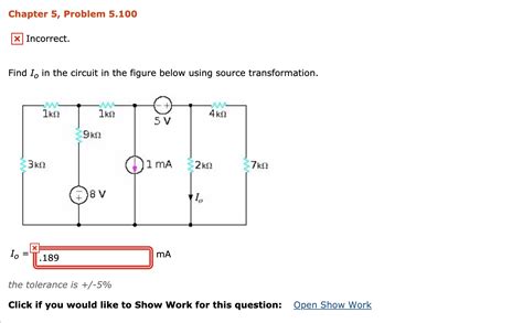 Solved Chapter Problem X Incorrect Find Io In The Chegg Com