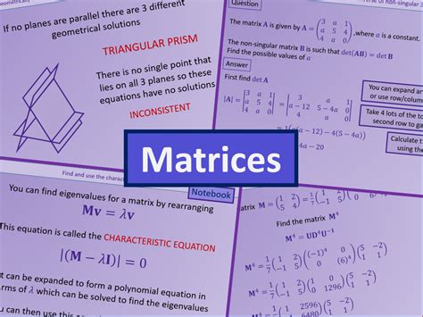 Matrices Further Maths A Level A2 Teaching Resources