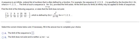 solved a sequence is an infinite ordered list of numbers