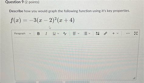 Solved Describe How You Would Graph The Following Function
