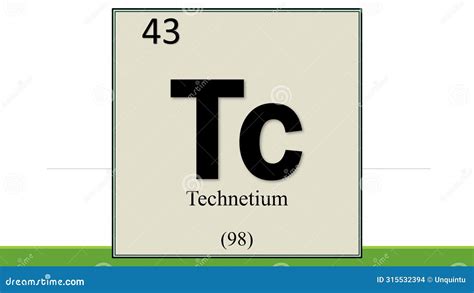 Technetium Chemical Element Symbol On Wide Gray Abstract Background Stock Illustration