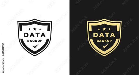 Data Backup Label Or Data Backup Badge Vector Isolated In Flat Style