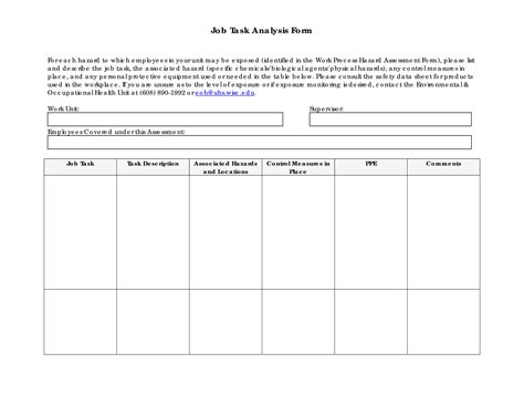 Job Task Analysis Form How To Create A Job Task Analysis Form