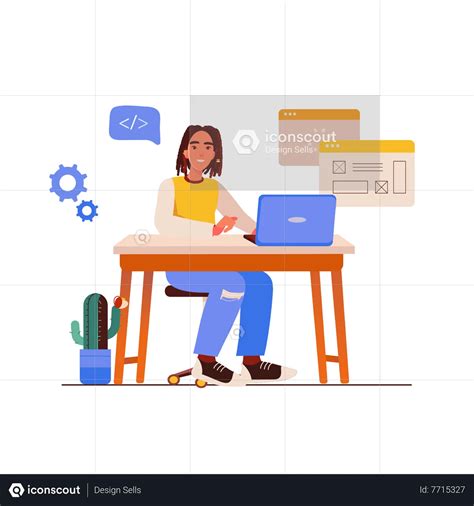 Female Web Developer Animation Free Download Design And Development Animations Iconscout