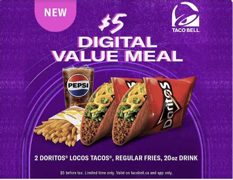 Taco Bell Canada Deals And Offers Enjoy 5 Digital Value Meal More