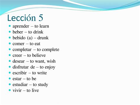 Solution Lecci N 5 Present Indicative Of Regular Ar Er And Ir Verbs