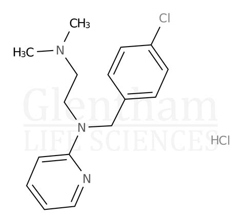 Chloropyramine Hydrochloride Cas 6170 42 9 Glentham Life Sciences