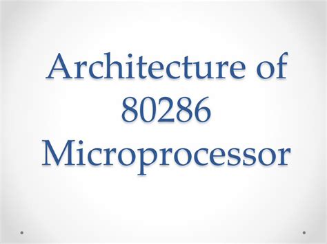 Pdf Architecture Of 80286 Microprocessor Dokumentips