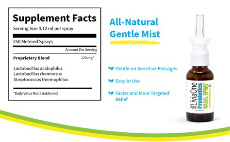 Liviaone Probiotics Nasal Spray All Natural Sinus Relief