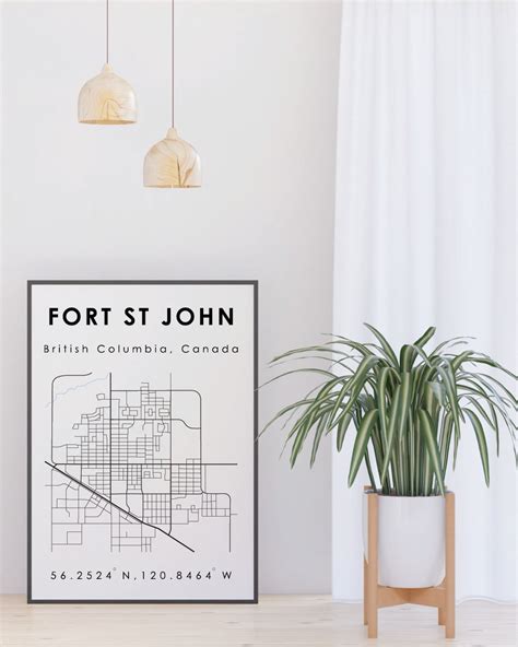 Fort St John Bc Map Fort St John British Columbia Digital Map