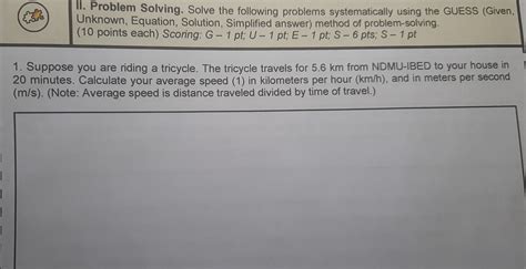 Solved Ii Problem Solving Solve The Following Problems