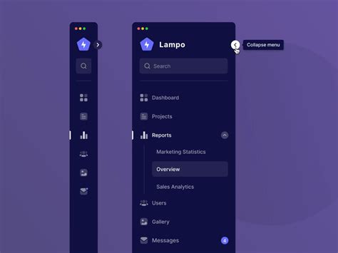 Sidebar Navigation Dark Mode Web Design Sidebar Sidebar Design