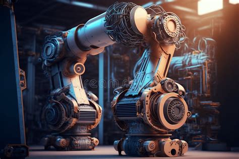 Smart Industry Robot Arm For Factory Production Process Automation Technology Generative Ai