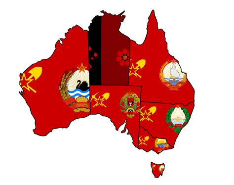 Australian Flag Map W State Flags Communist By Marshalzhukov1945 On