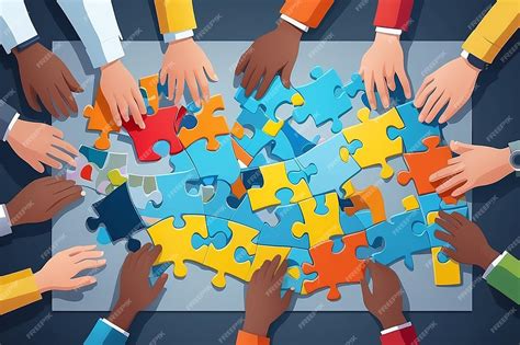 Premium Ai Image Hands Assembling Puzzle Concept Illustration