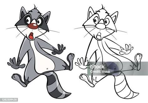 당신을 위한 귀여운 만화 캐릭터 너구리의 벡터 일러스트레이션및 컴퓨터 게임 색칠 공부 개요 세트 너구리 너구리과에 대한 스톡 벡터 아트 및 기타 이미지 Istock