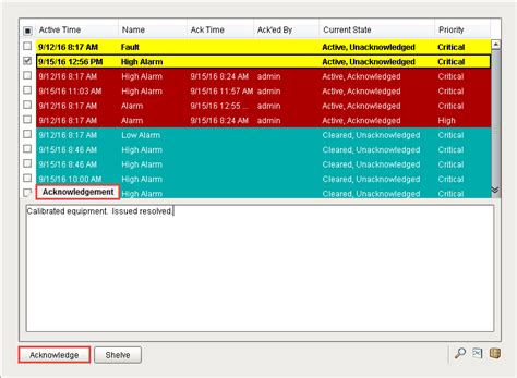 Alarm Status Acknowledgement Ignition User Manual