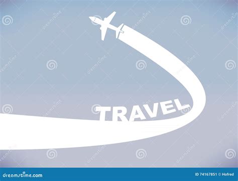 Contrails Of Flying Airplane Vector Illustration