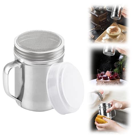 Coffee Stencils Chocolate Flour Shaker Stainless Steel Shaker With Lid